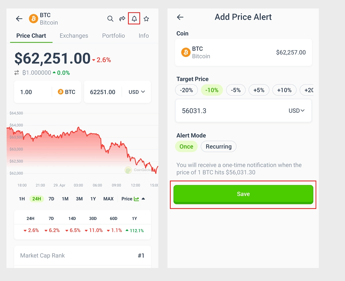 How to Set Up the Price Alert Function on CoinGecko | CoinGecko