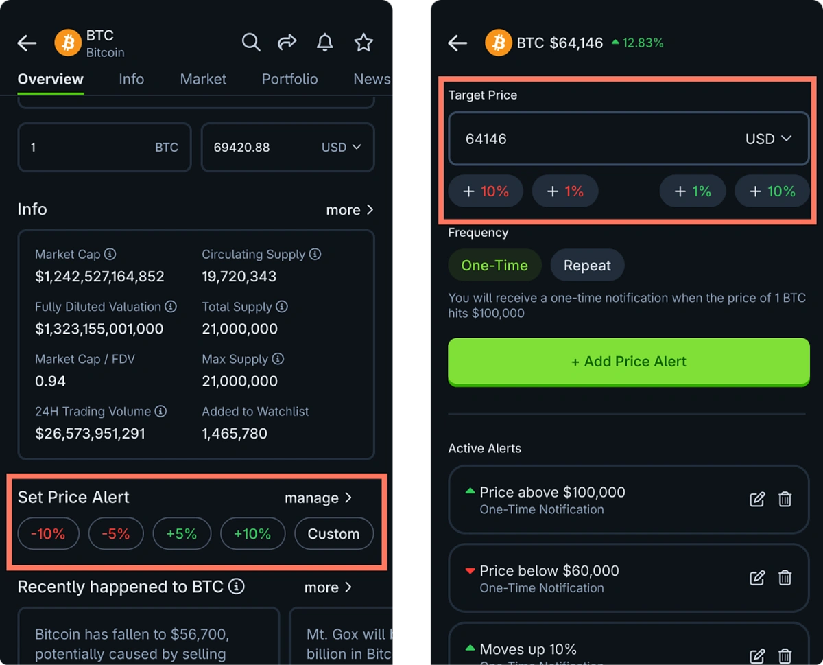 How to Set Crypto Price Alerts and Track Your Portfolio | CoinGecko