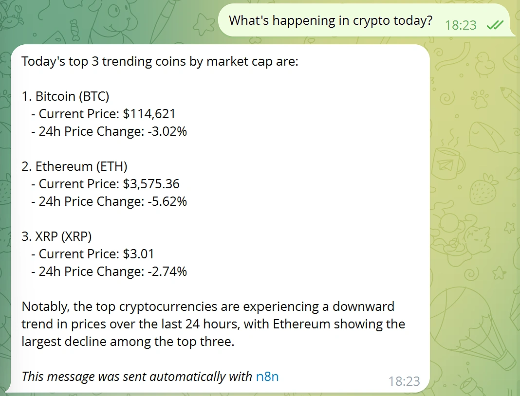 How to Build an AI Crypto Research Telegram Bot (No Code) | CoinGecko API